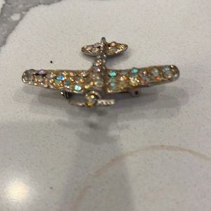 Vintage | Jewelry | 97s Vintage Rhinestone Airplane Pin In Perfect ...